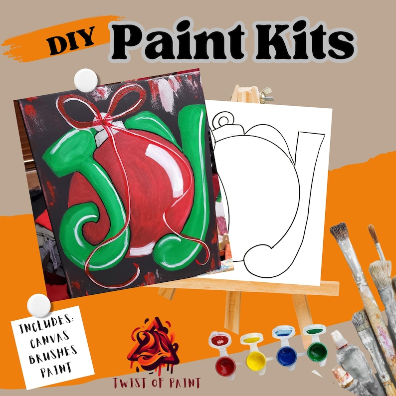 Paint Kit Joyful Christmas Oniment for the Tree / Festive Holiday Craft ...