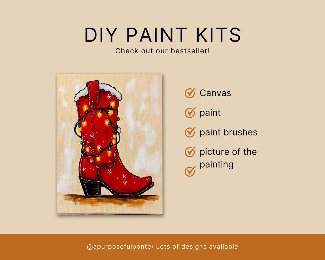 Hot Chocolate With a Peppermint Stick DIY Paint Kit - Festive Holiday ...