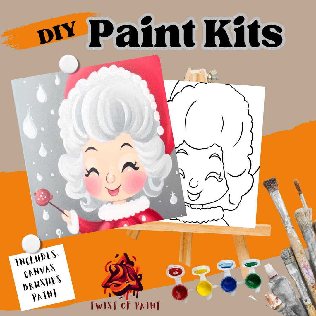 Mrs Clause DIY Paint Kit Santa's Christmas Helper / Festive Holiday ...