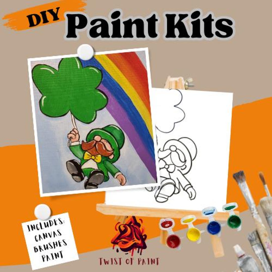 Leprechaun Paint Kit / Four Leaf Clover / Gift Ideas DIY Paint Kit ...