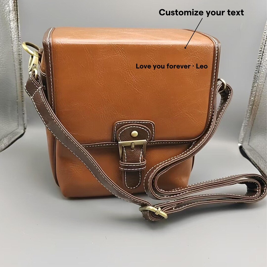Personalized Leather Camera Bag, Pure Vintage Style, Handmade Christmas Gift for Keen ...