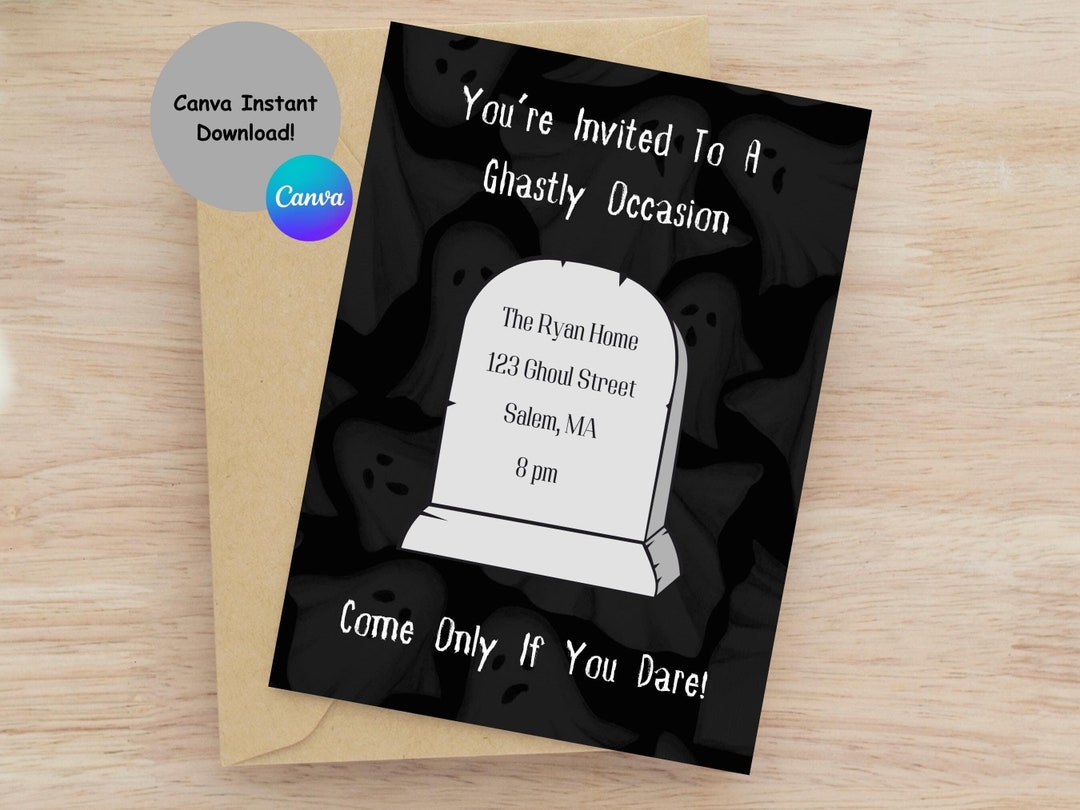 Editable Halloween Party Invitation Template, Ghost Invitation, Costume ...