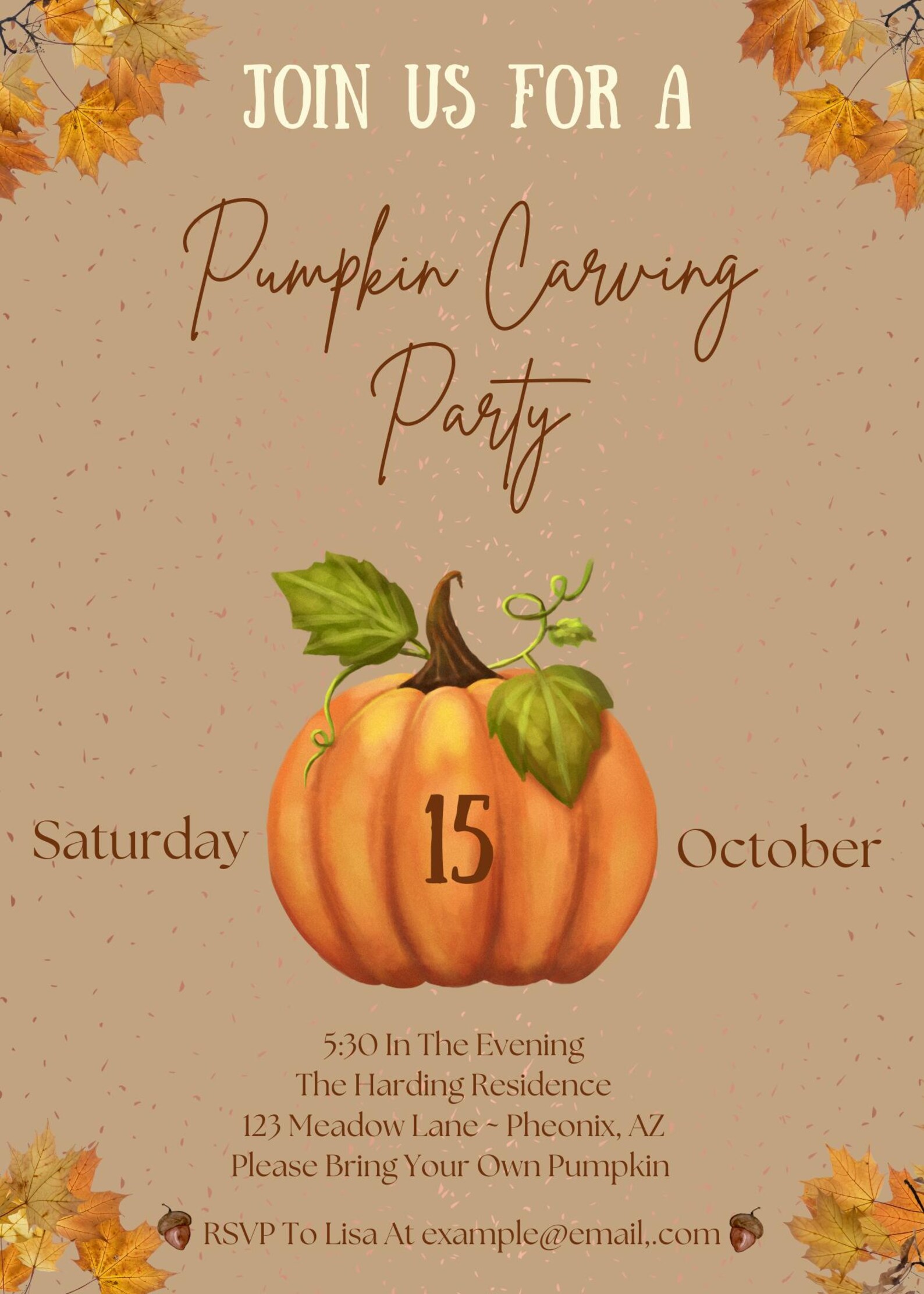 Editable Pumpkin Carving Invitation Template, Pumpkin Carving Party ...