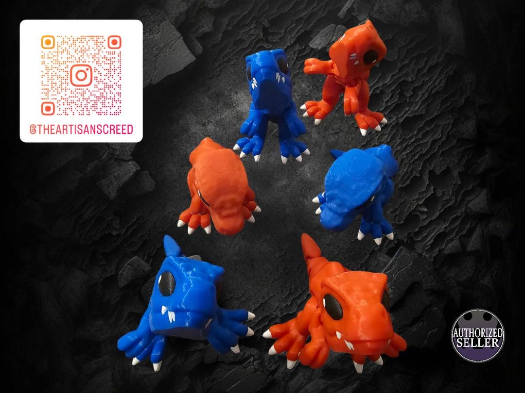 3D Printed Articulated Baby T-rex Toy | Poseable Dinosaur Figurine ...