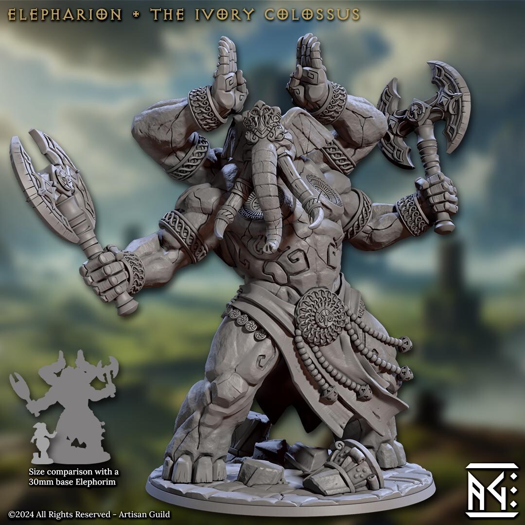 Elepharion the Ivory Colossus 100mm Base by Artisan Guild D&D Tabletop ...