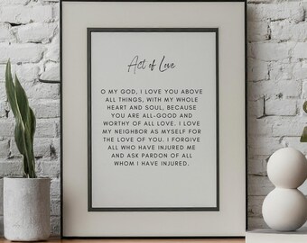 Act of Faith Act of Hope Act of Love Printable Bookmark, Instant ...