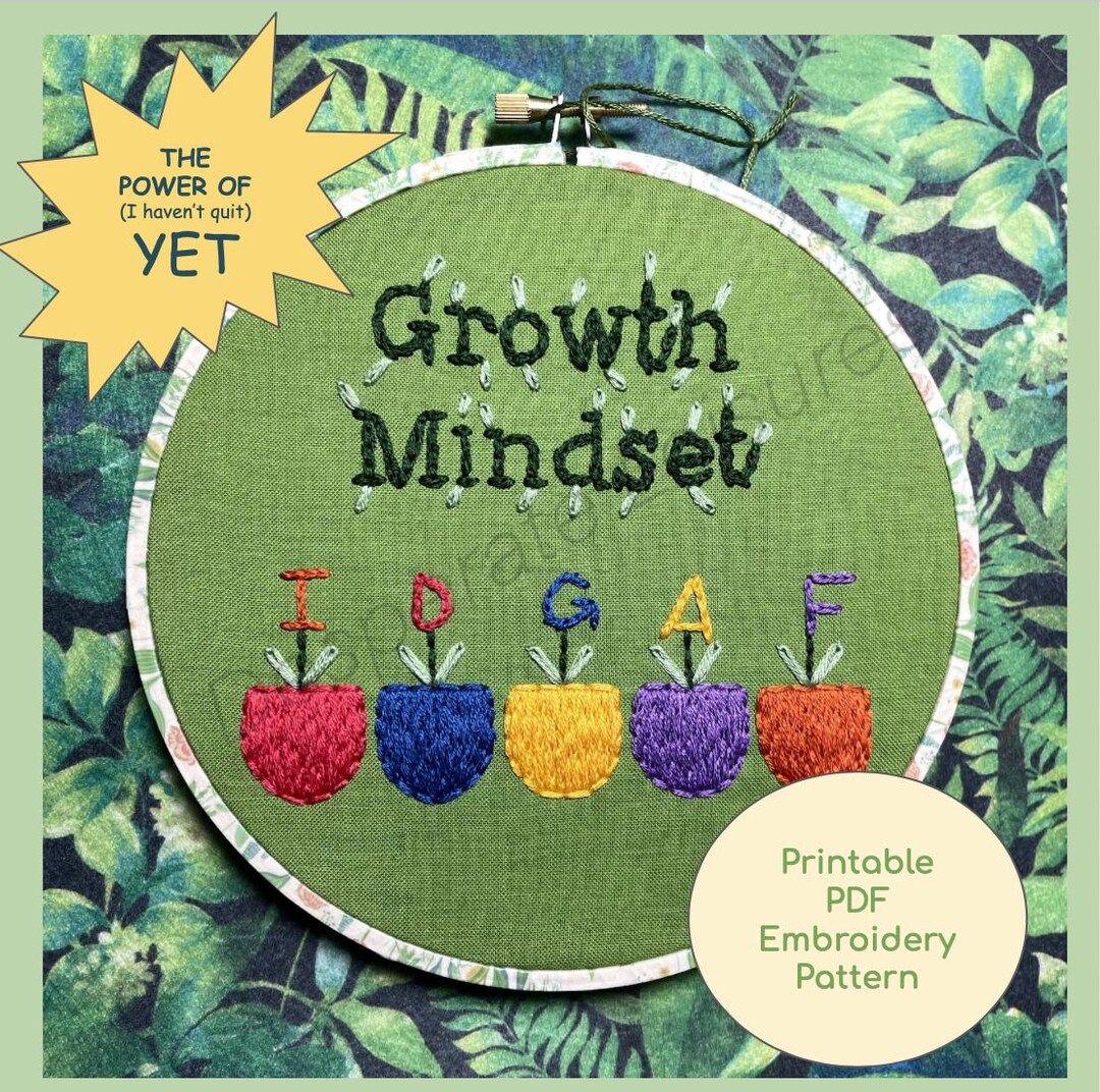 Hand Embroidery Pattern: IDGAF Mindset - Etsy