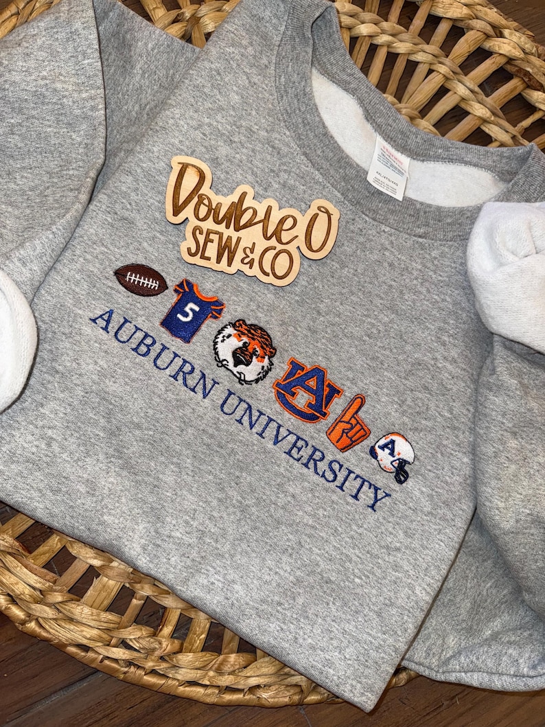 Auburn Icons Custom Embroidered Crewneck Sweatshirt - Etsy