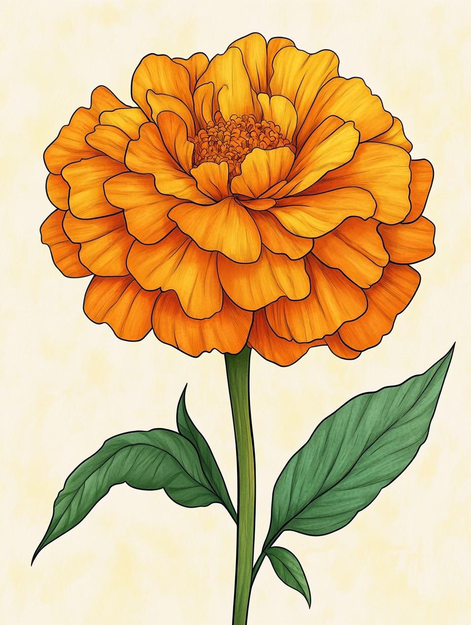 Diamond Art Painting Marigold Design Intricate Floral download Only ...