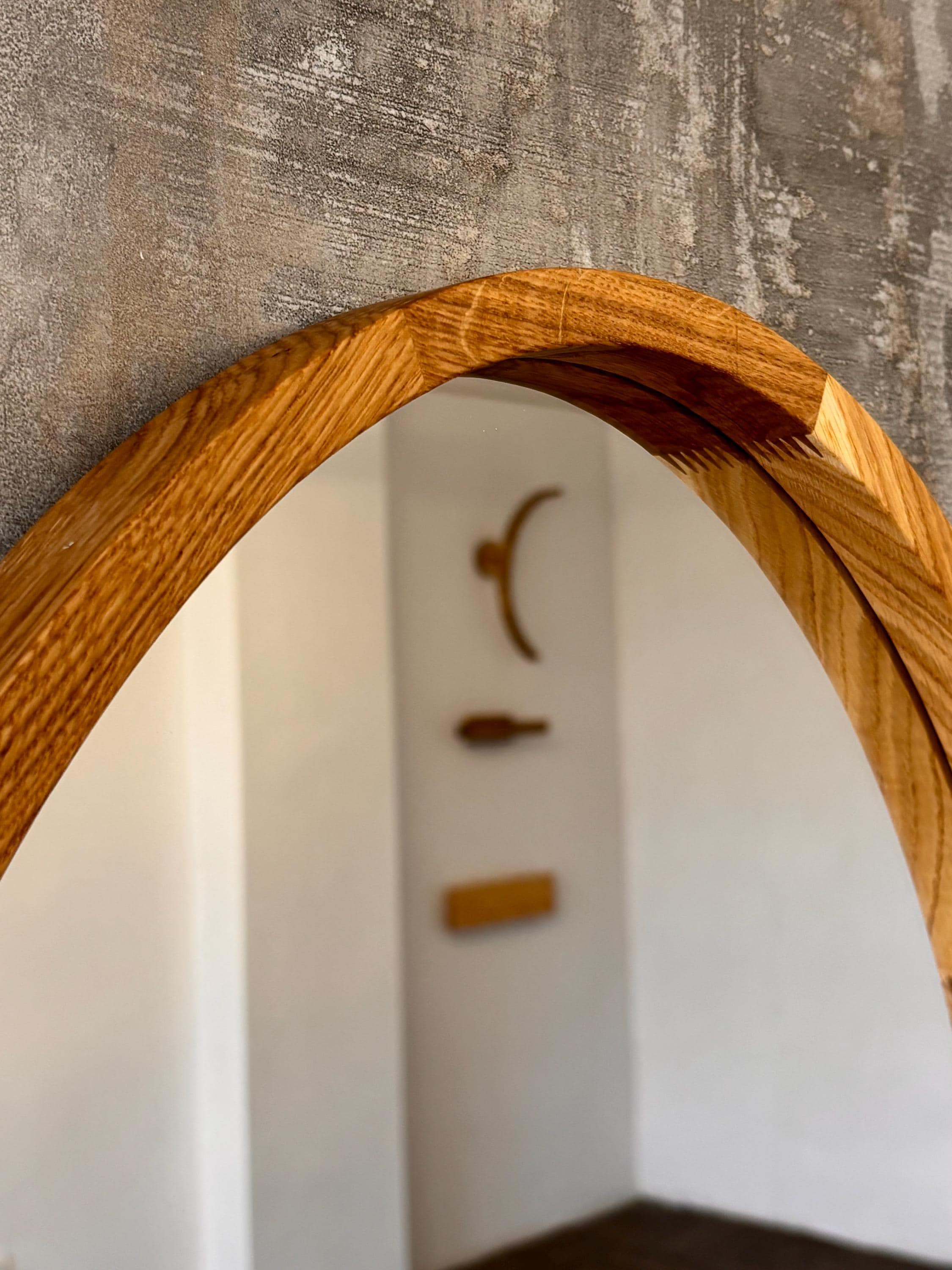 Mid-century Modern Oval Wood Mirror | Handmade Bathroom Vanity or ...