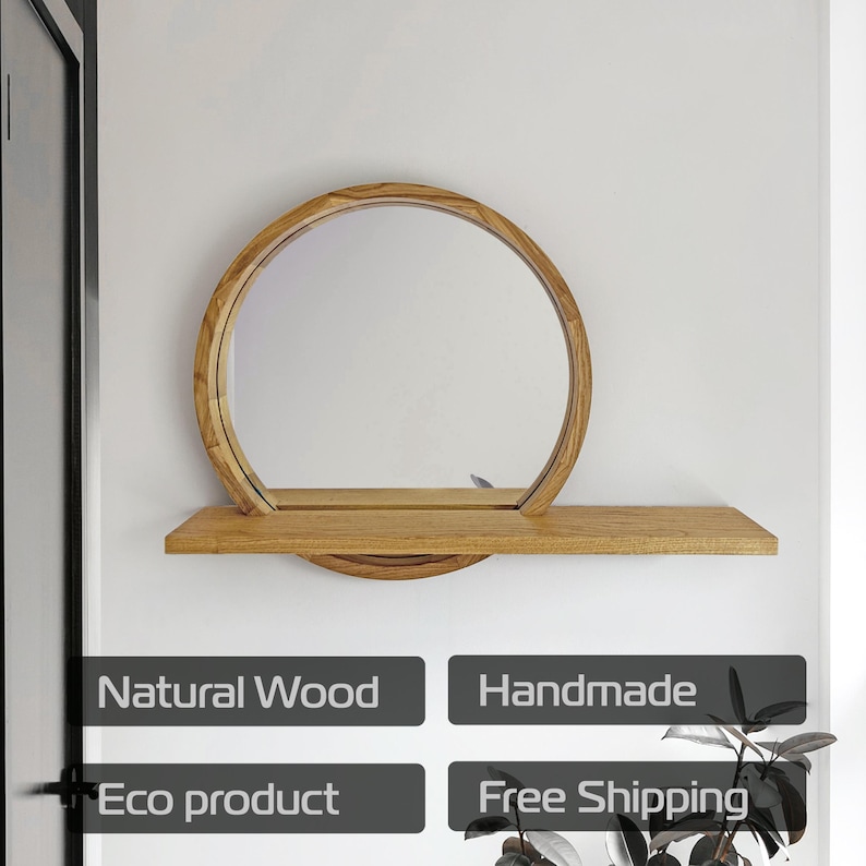 Wooden Mirror, Shelf Mirror, Aesthetic Mirror, Home Mirror, Custom ...