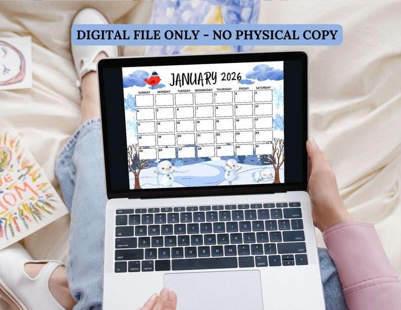 Winter Wonderland Calendar 2026, Printable January Calendar (editable ...