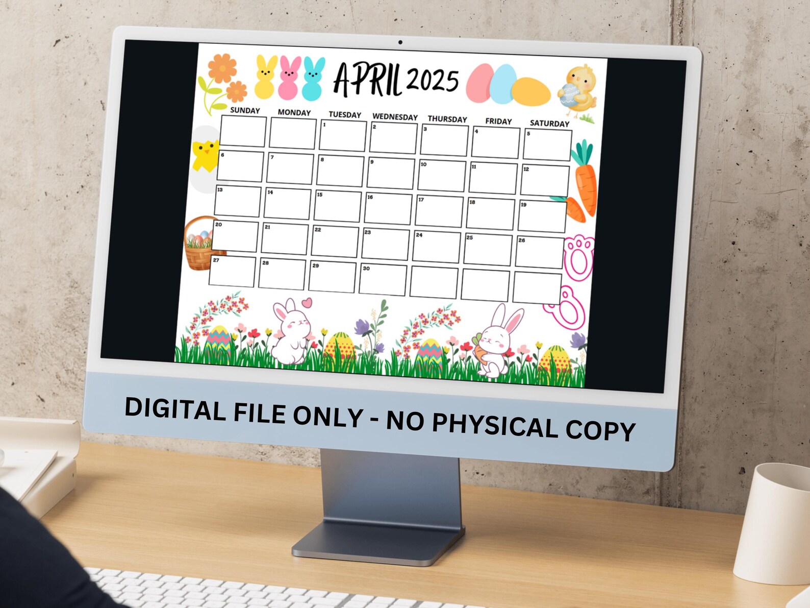 2025 April Calendar, Easter Calendar, Printable Calendar Template ...