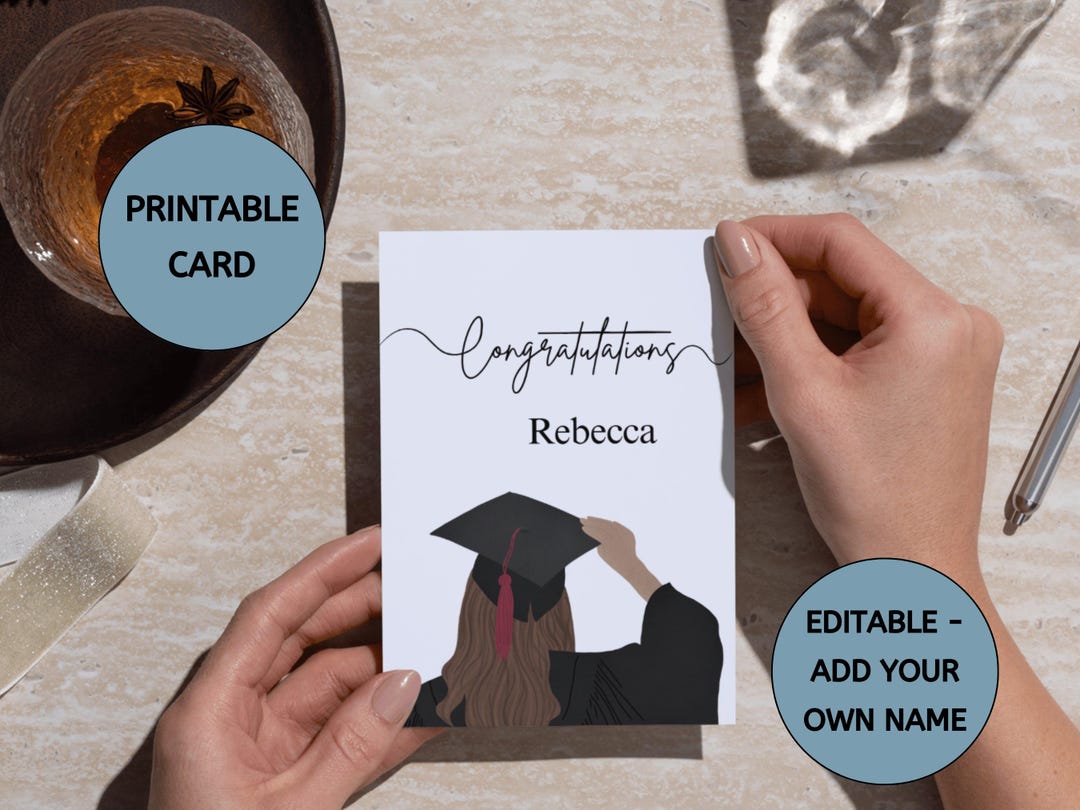 Editable and Printable Graduation Card, Personalize Graduation Card ...