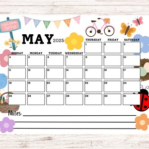 2025 May Calendar Editable, Spring Calendar, Printable Calendar ...