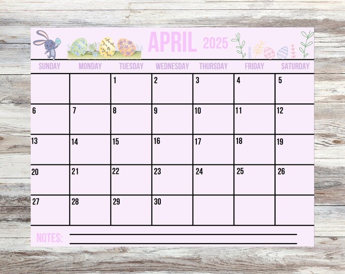 EDITABLE April 2025 Calendar, Printable April Planner, Fillable ...