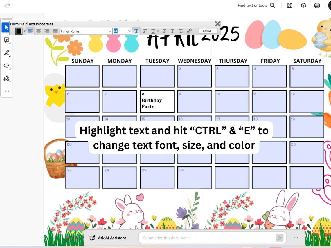 2025 April Calendar, Easter Calendar, Printable Calendar Template ...
