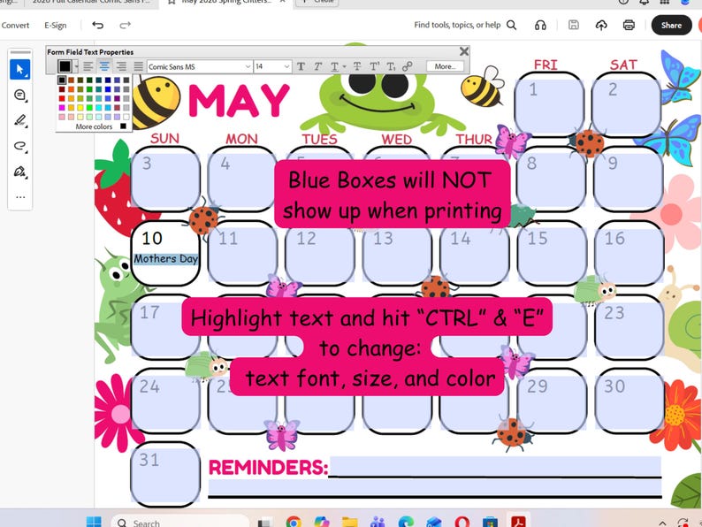 2026 May Calendar Editable, Spring Calendar, Printable Calendar ...