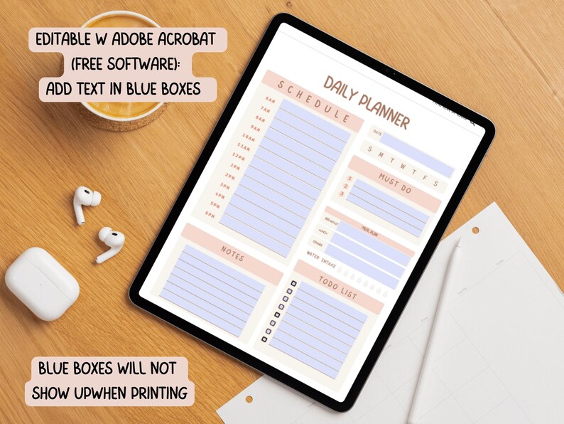 Printable & Editable Daily Planner Template, Printable Daily to Do List ...