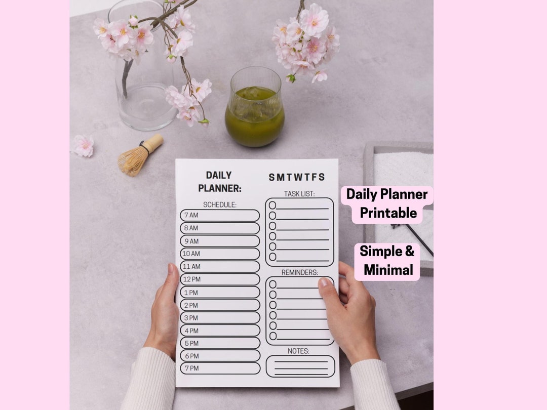 Daily Planner Printable, Hourly Planner, Time Blocking Template, Work ...