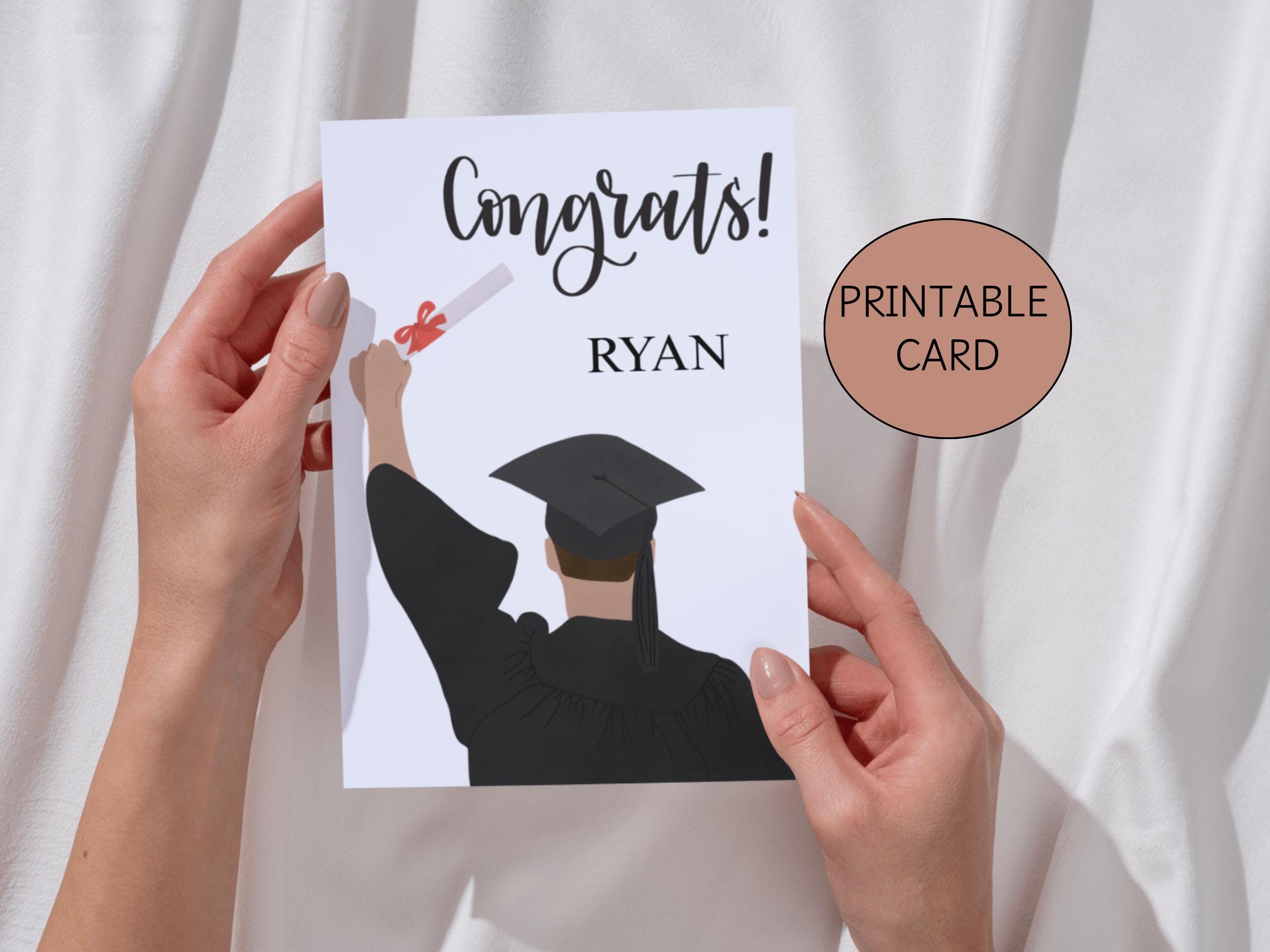 Editable and Printable Graduation Card, Personalize Graduation Card ...