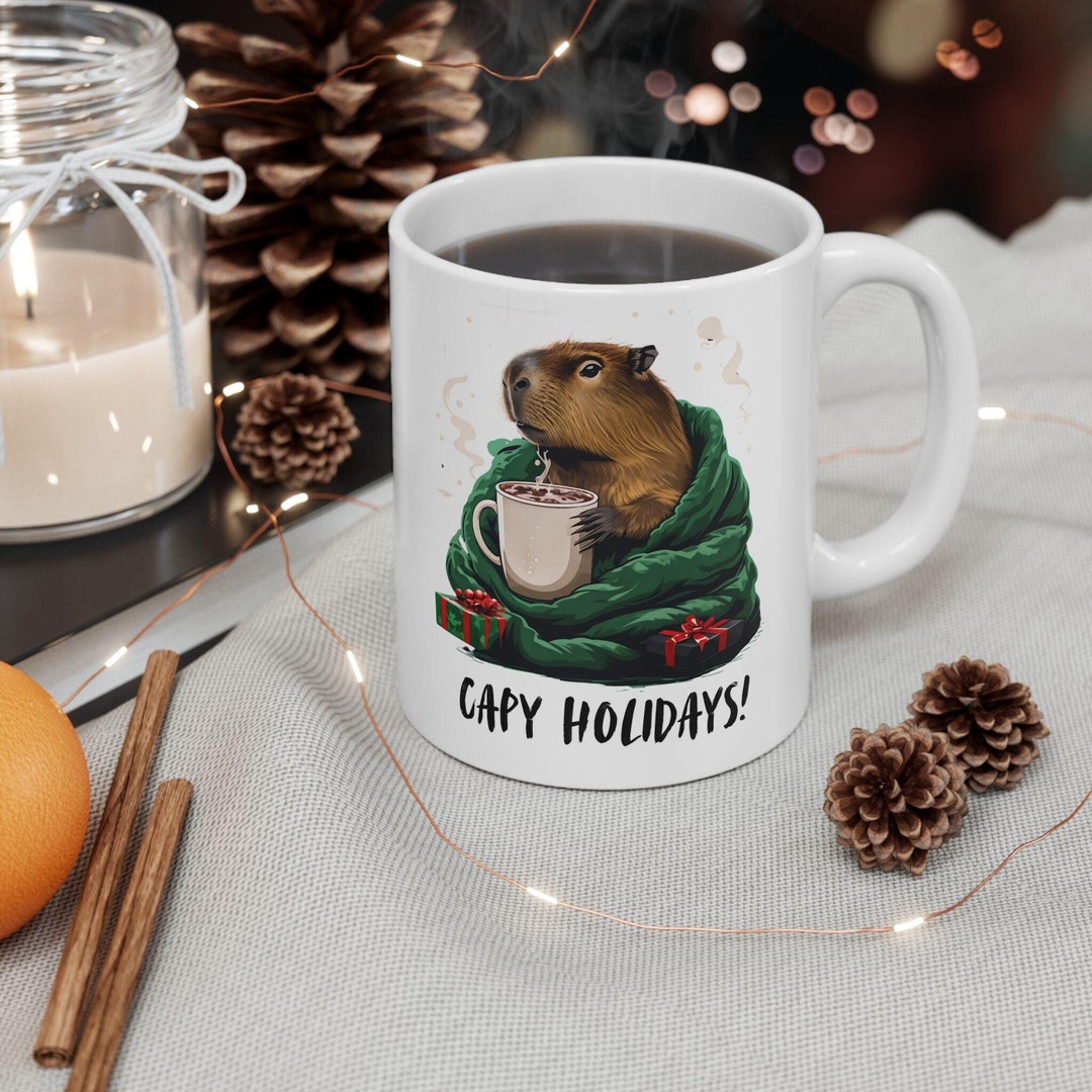 Capy Holidays Capybara Mug, Capybara Gift, Cute Animal Mug, Capybara ...