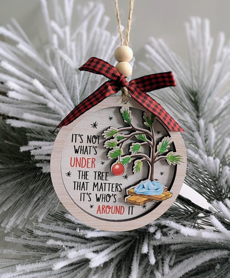 Wooden Charlie Brown Christmas Ornament its Not Whats Under the Tree ...