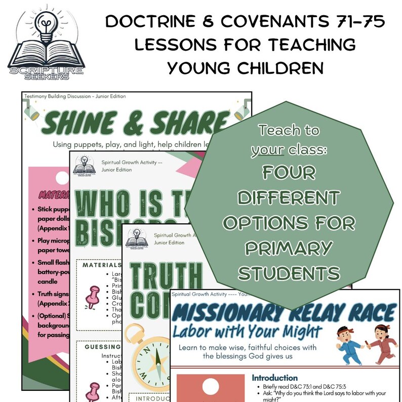 Come Follow Me Lessons Help|family Scripture Activity Guide|fun FHE|D&C ...