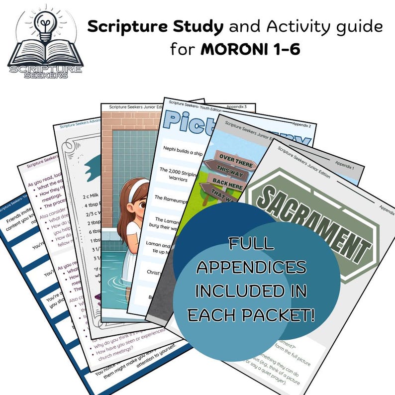 Family Scripture Activity Guide|fun Fhe|come Follow Me Lessons|moroni 1 ...