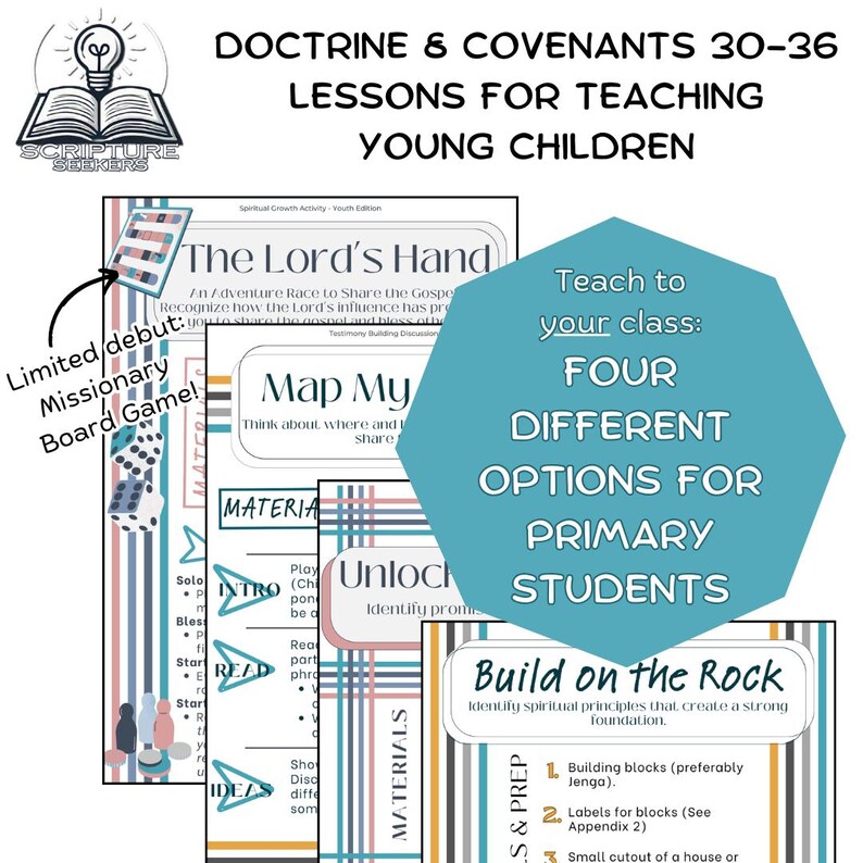 Come Follow Me Lessons Help|family Scripture Activity Guide|fun FHE|D&C ...