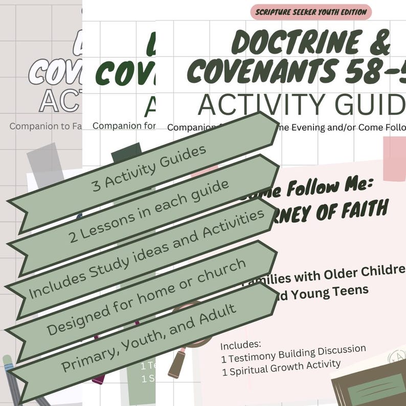 Come Follow Me Lessons Help|family Scripture Activity Guide|fun FHE|D&C ...