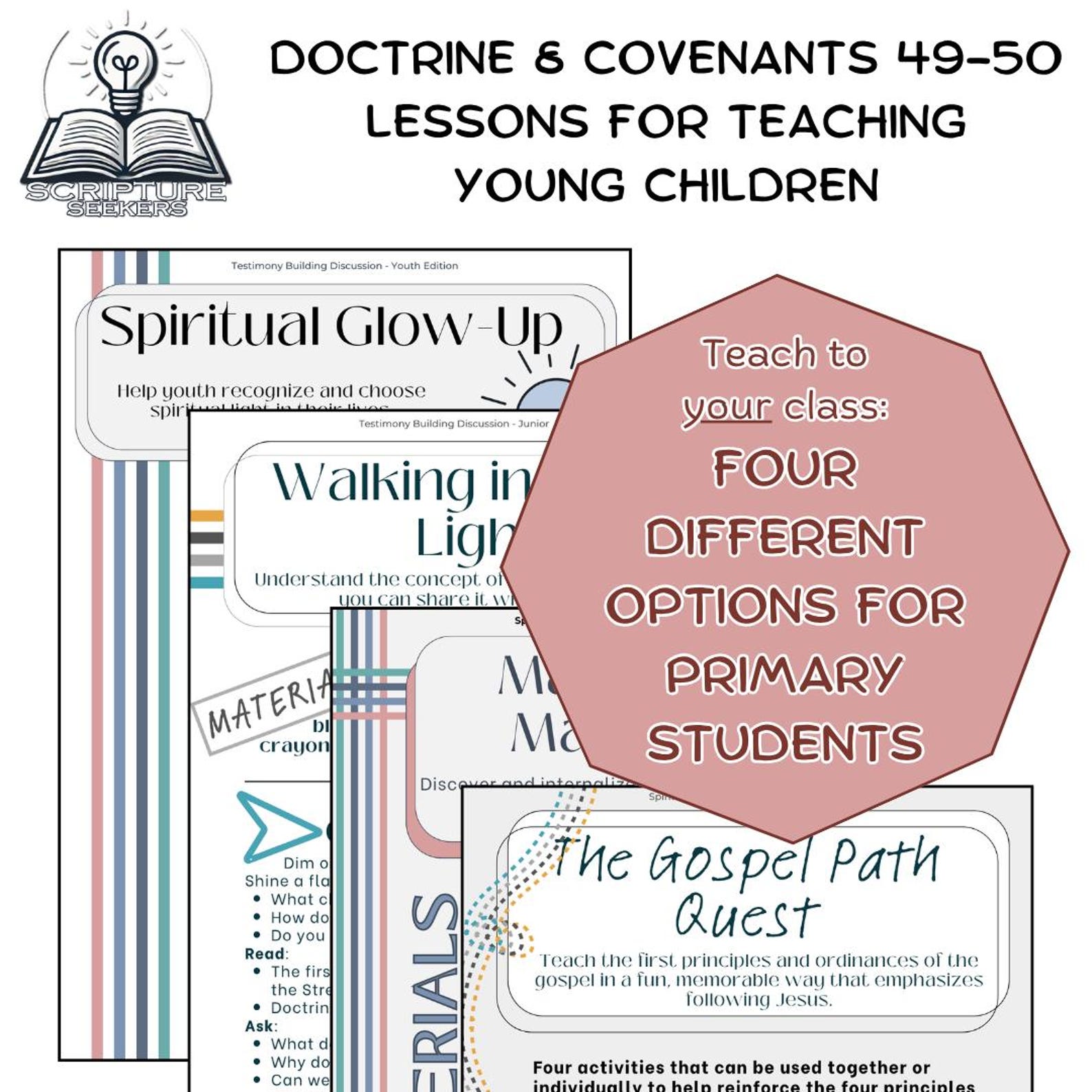 Come Follow Me Lessons Help|family Scripture Activity Guide|fun FHE|D&C ...