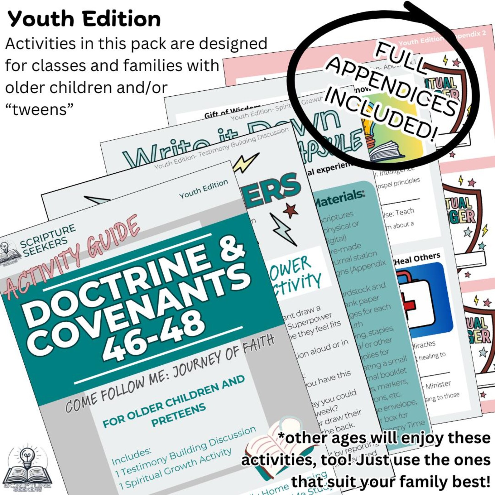 Come Follow Me Lessons Help|family Scripture Activity Guide|fun FHE|D&C ...