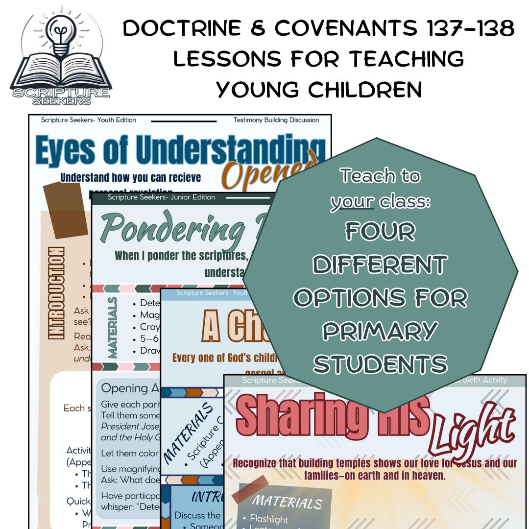 Come Follow Me Lessons Help|family Scripture Activity Guide|fun FHE|D&C ...