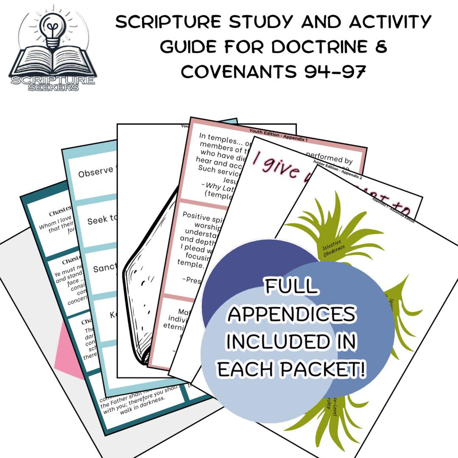 Come Follow Me Lessons Help|family Scripture Activity Guide|fun FHE|D&C ...