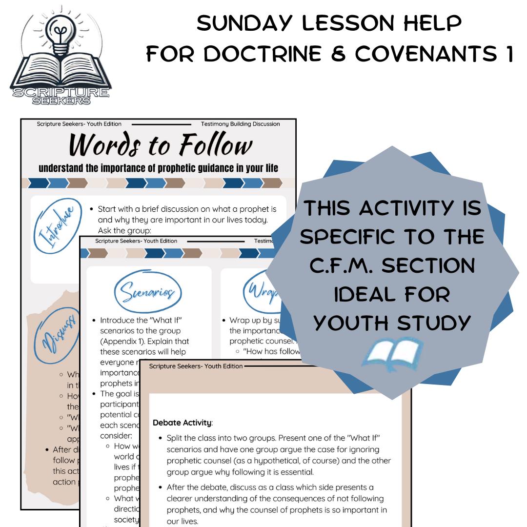 Come Follow Me Lessons Help|family Scripture Activity Guide|fun Fhe ...