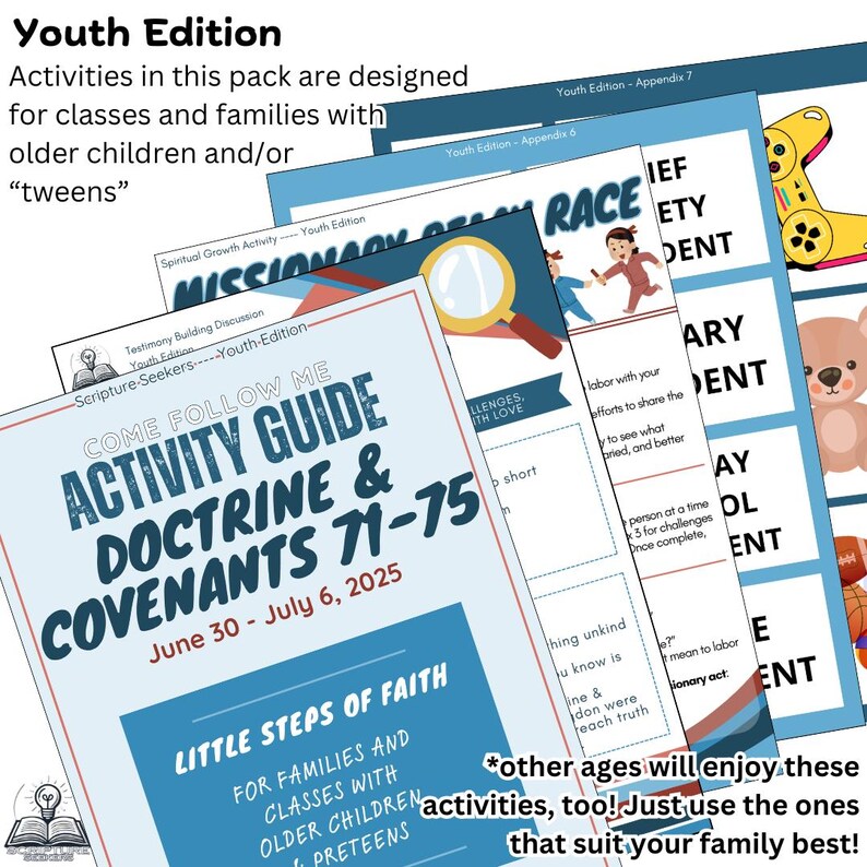 Come Follow Me Lessons Help|family Scripture Activity Guide|fun FHE|D&C ...