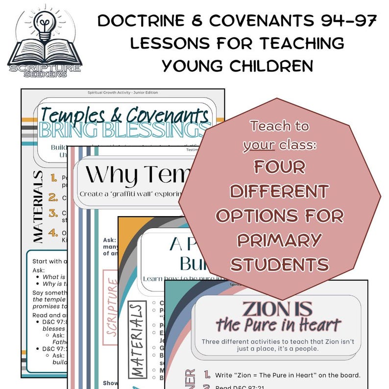 Come Follow Me Lessons Help|family Scripture Activity Guide|fun FHE|D&C ...