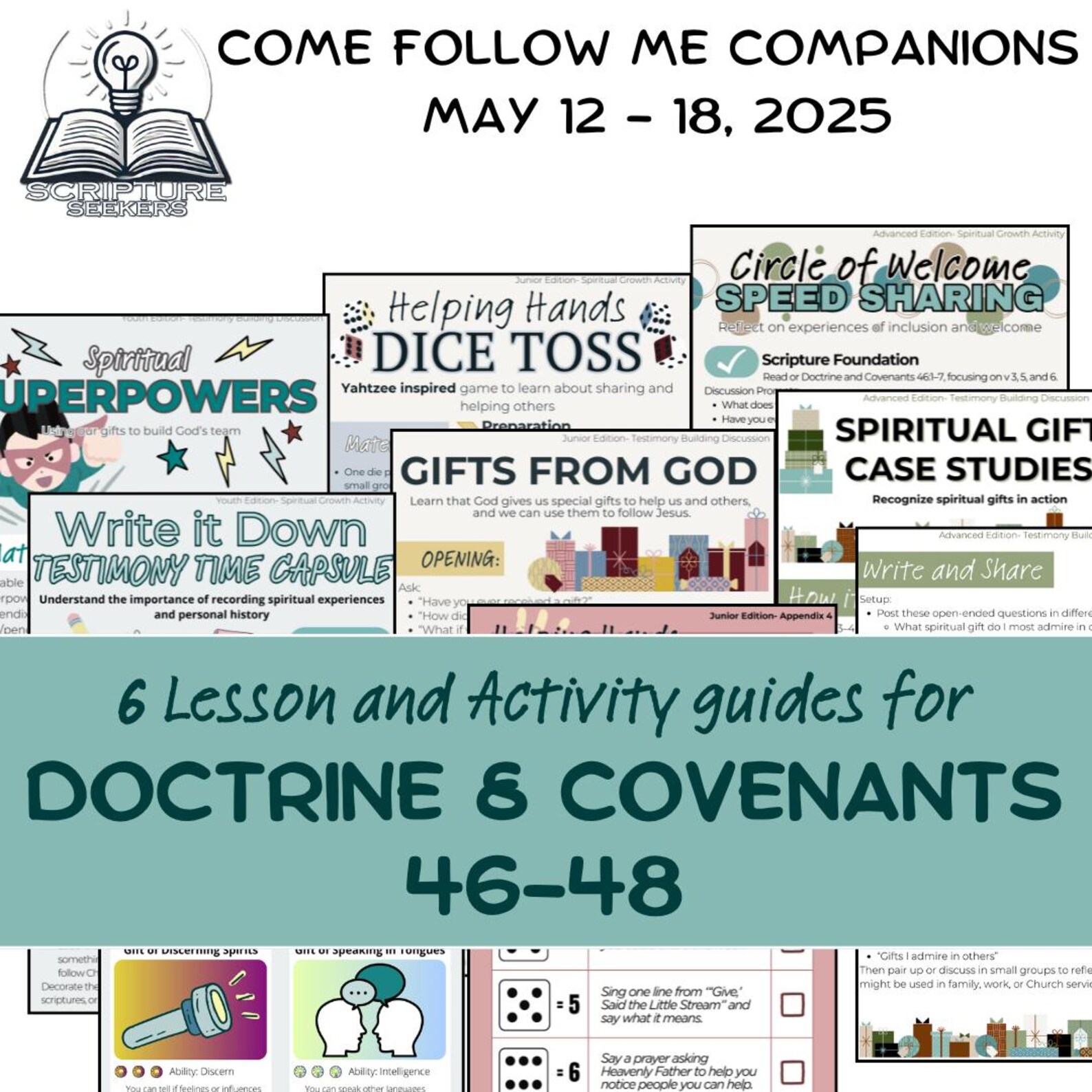 Come Follow Me Lessons Help|family Scripture Activity Guide|fun FHE|D&C ...