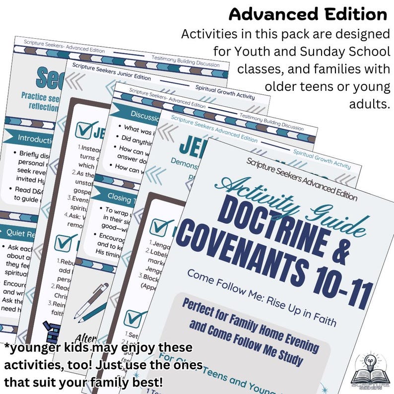 Come Follow Me Lessons Help|family Scripture Activity Guide|fun FHE|D&C ...