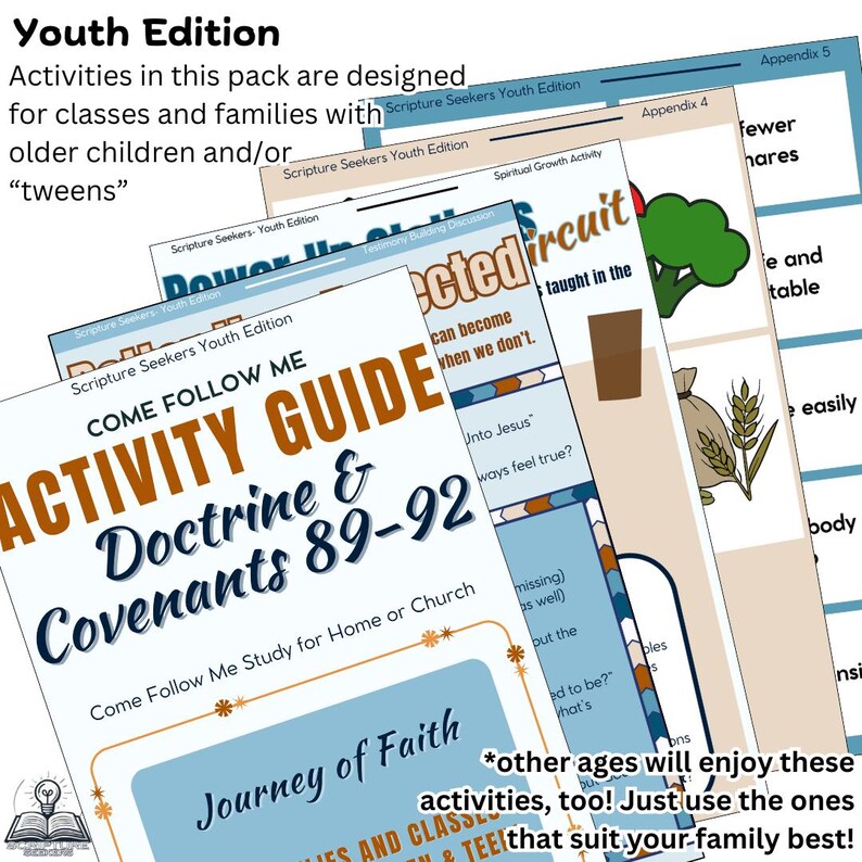 Come Follow Me Lessons Help|family Scripture Activity Guide|fun FHE|D&C ...