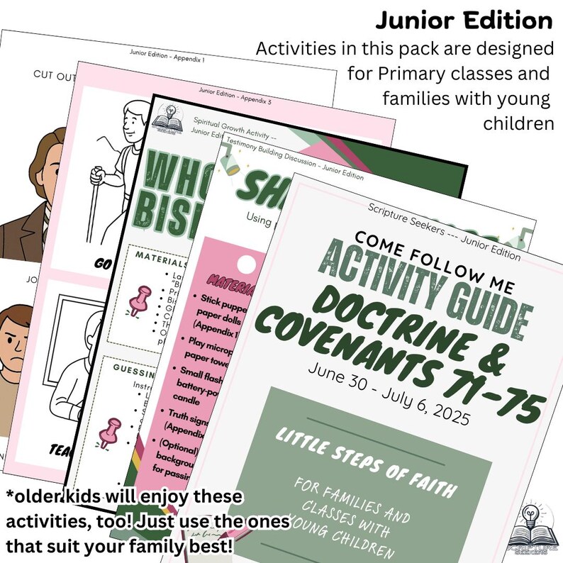 Come Follow Me Lessons Help|family Scripture Activity Guide|fun FHE|D&C ...