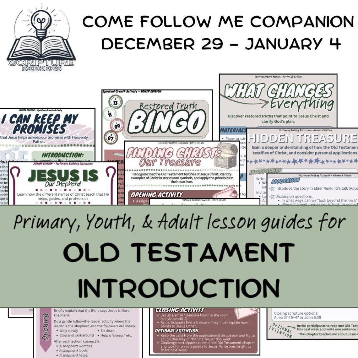 Come Follow Me Introduction to the Old Testament Activity & Lesson ...