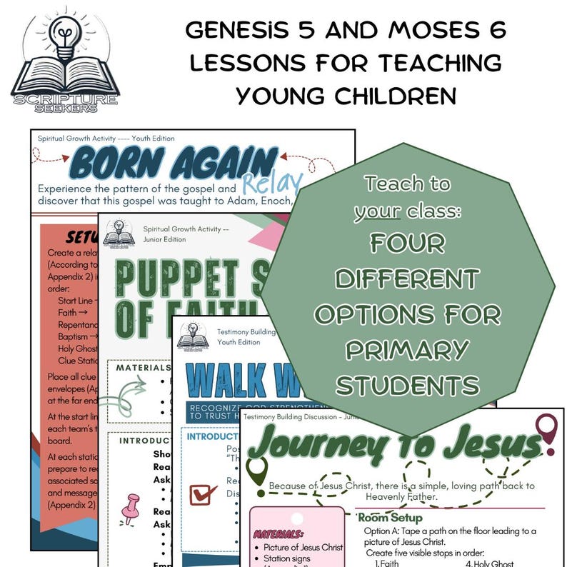 Come Follow Me Genesis 5, Moses 6 Lesson & Activity Guide (jan26 - Feb1 ...