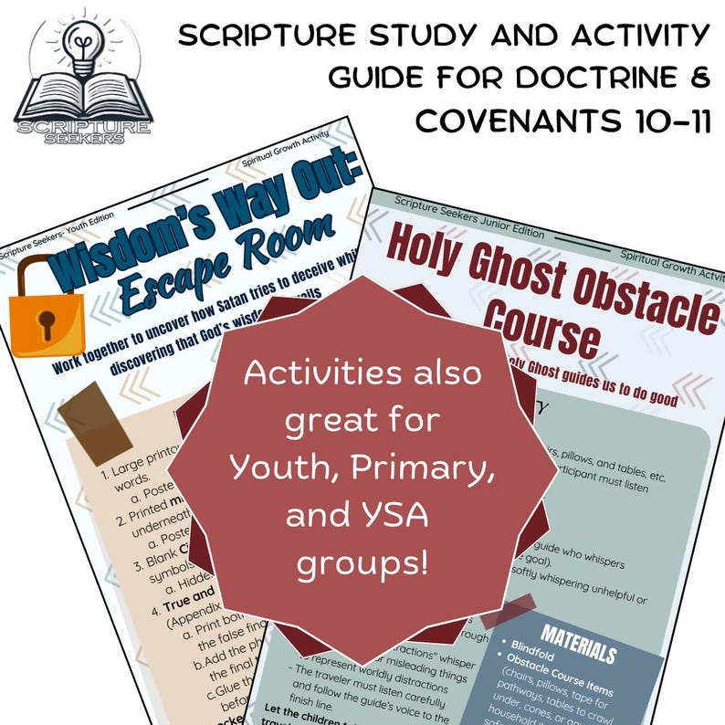 Come Follow Me Lessons Help|family Scripture Activity Guide|fun FHE|D&C ...