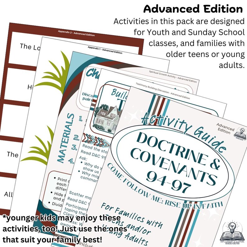 Come Follow Me Lessons Help|family Scripture Activity Guide|fun FHE|D&C ...