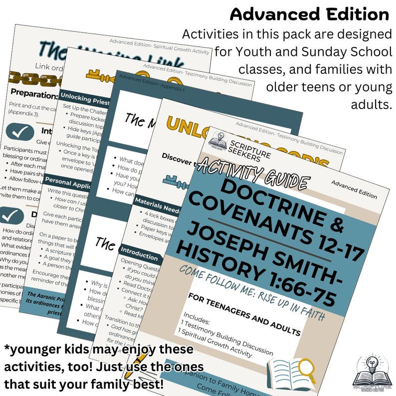 Come Follow Me Lesson Help|family Scripture Activity Guide|fun FHE|JSH ...