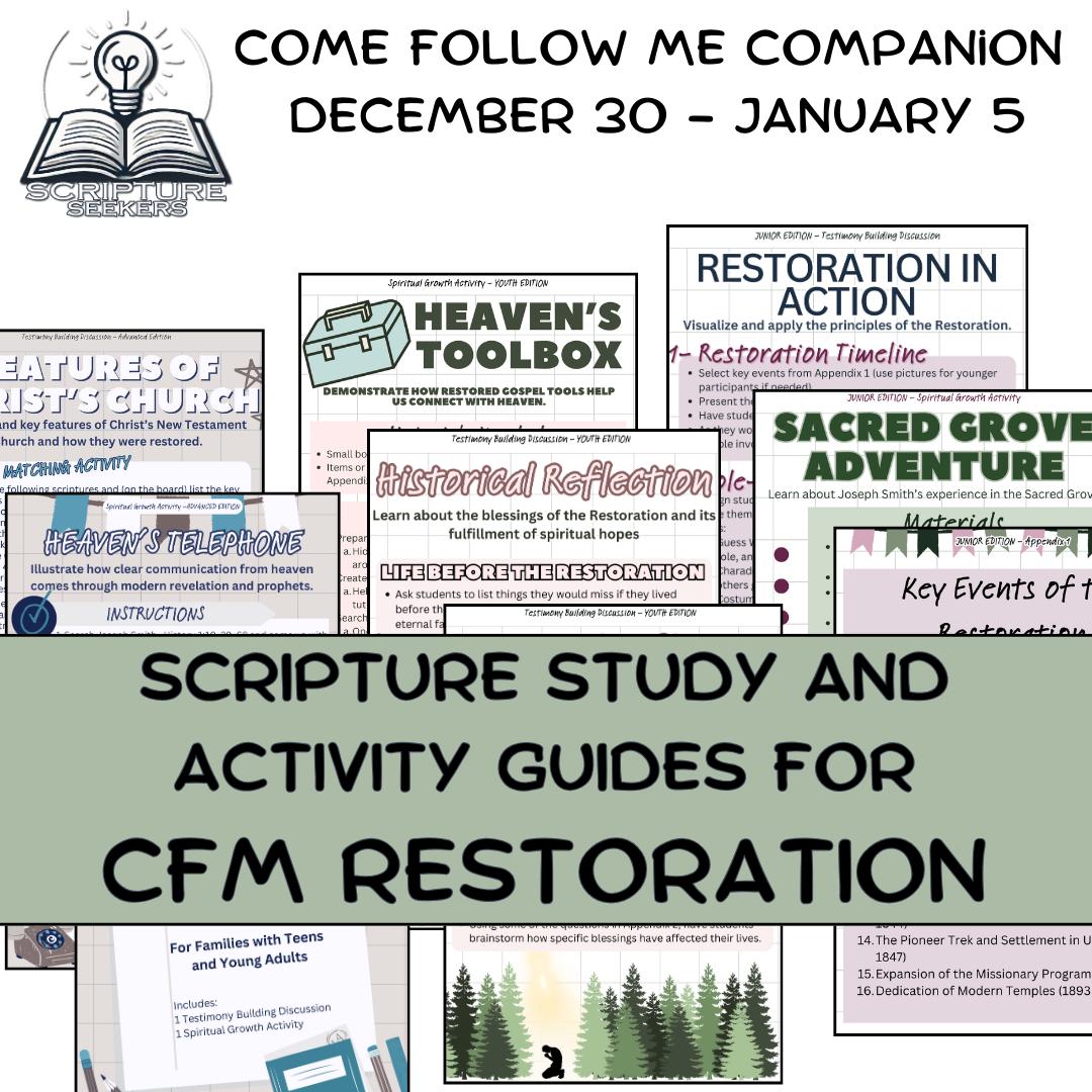 Come Follow Me Lesson Help|family Scripture Activity Guide|fun Fhe ...