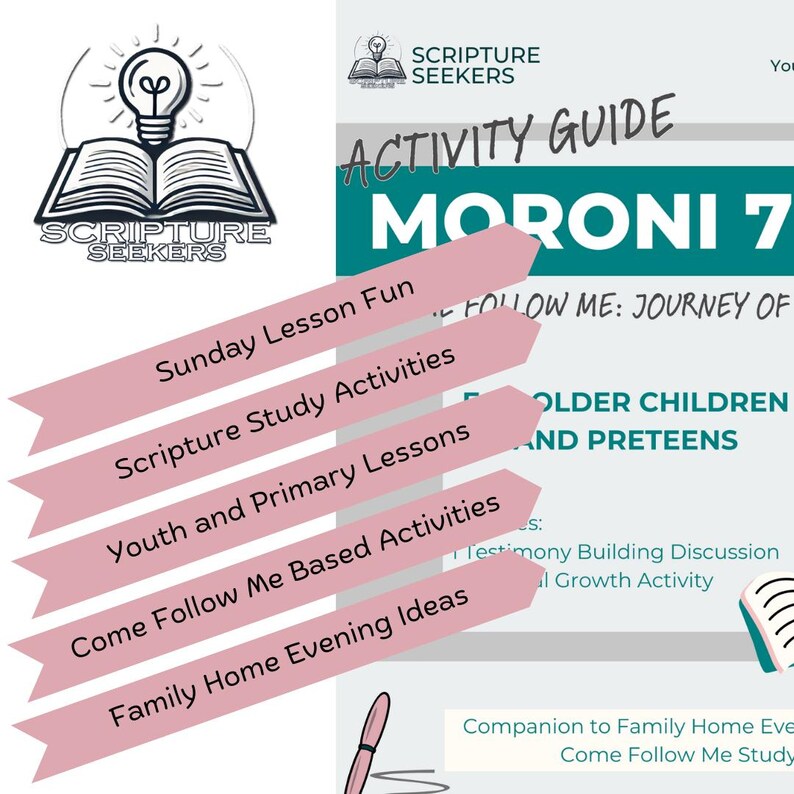Family Scripture Activity Guide|fun Fhe|come Follow Me Lessons|moroni 7 ...