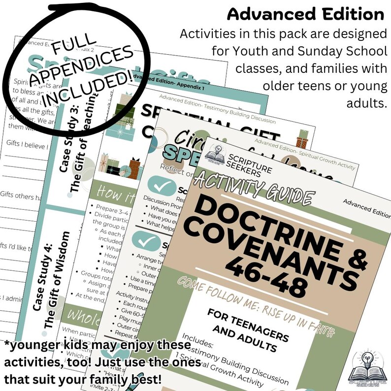 Come Follow Me Lessons Help|family Scripture Activity Guide|fun FHE|D&C ...